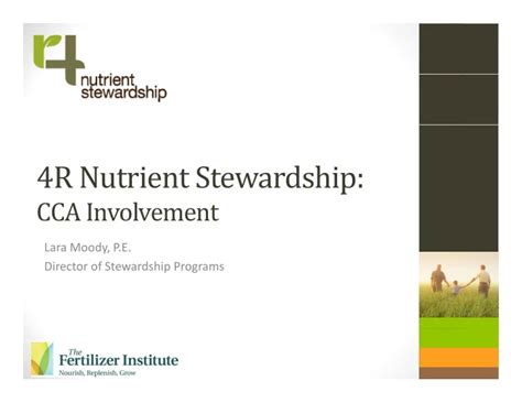 [ppt] 4r Nutrient Stewardship 4r Nutrient Stewardship Cca