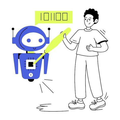 Premium Vector An Outline Icon Of Robot Assistant