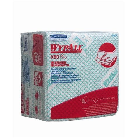 Wypall X80 Colour Coded Wipes Green 8pkt X 30s Food Sugar