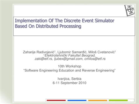Ppt Implementation Of The Discrete Event Simulator Based On Distributed Processing Powerpoint