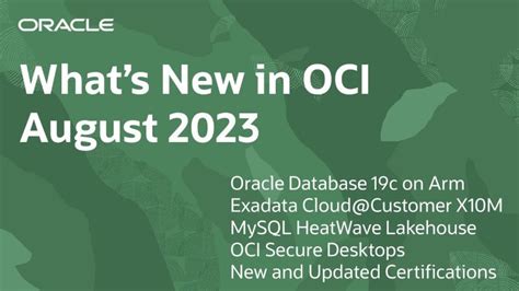 Bongani Edgar Msiza On Linkedin Whats New In Oci August 2023