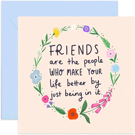 Old English Co Friends Make Life Better Birthday Card Cute Flower