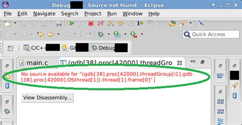 Eclipse Gdb Launches No Source Available For Gdb 38 Proc 42000