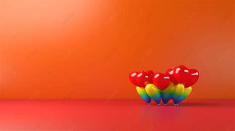 새해 축하를 위해 행복을 퍼뜨리는 하트 모양의 풍선이 있는 무지개 배경 3d 렌더링 빨간 풍선 3d 풍선 풍선 배경 일러스트 및 사진 무료 다운로드 Pngtree