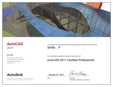 Autocad 2011 Professional Certificate