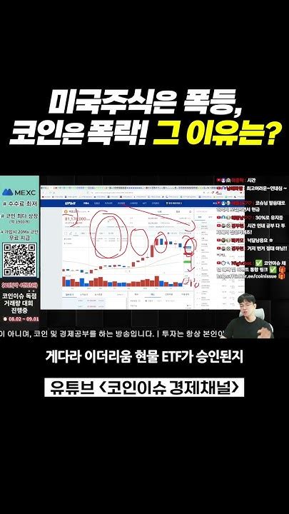 미국 주식은 폭등 Vs 코인시장은 폭락 그 이유는 Youtube