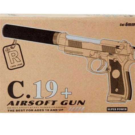 تفنگ اسباب بازی کلت فلزی ساچمه ای ایرسافت گان پلاس مدل 19airsoft Gun C
