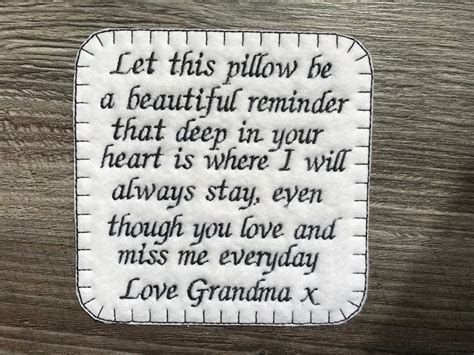 Personalised Memory Embroidery Patch For A Memory Pillow Let This