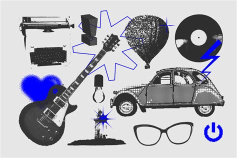 129 Vector Halftone Bitmap Shapes Set Samolevsky