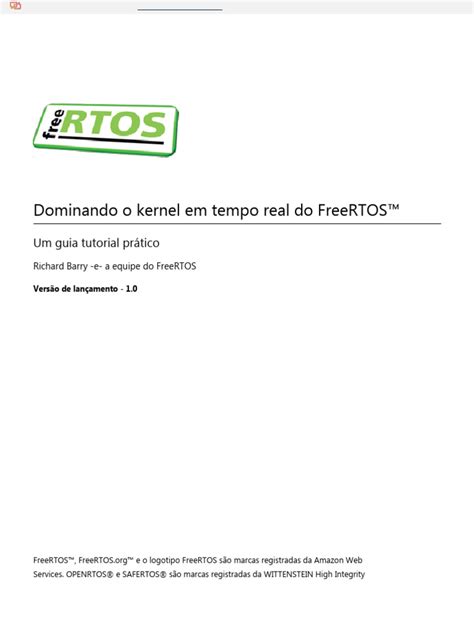 Mastering The Freertos Real Time Kernelv10en Pt Pdf Kernel Sistema Operacional