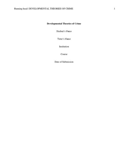Developmental Theories Of Crime Pdf Torture Criminal Law