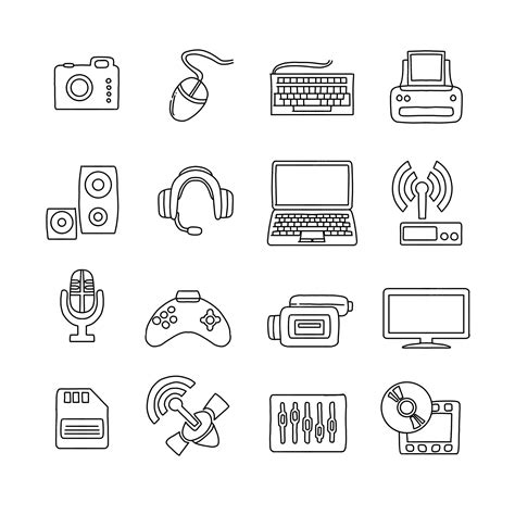 Premium Vector Computer Hand Drawn Doodle Illustrations Vector Set
