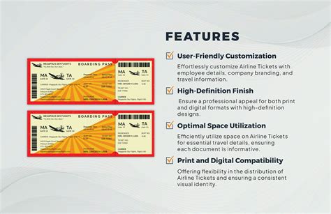 Retro Boarding Pass Airline Ticket Template In Illustrator Pages Psd