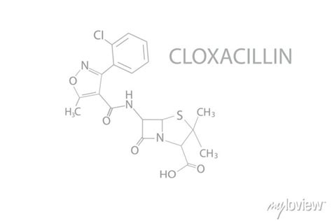 Cloxacillin Molecular Skeletal Chemical Formula Posters For The Wall • Posters Compound