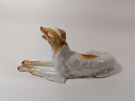 Porcelánová Soška Pes Chrt 20 Stol Ars Longa Antique