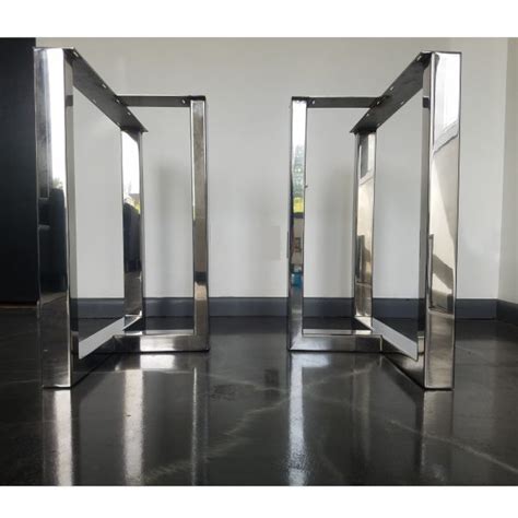 Polished Stainless Steel T Shaped Table Legs Econ Welding