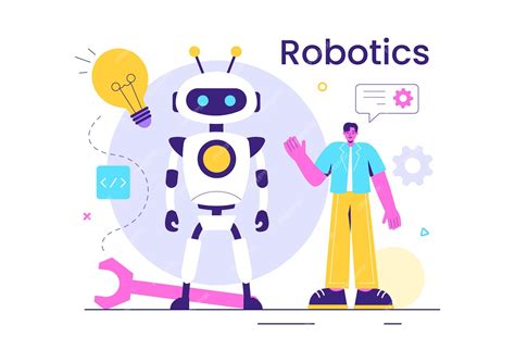 Premium Vector Robotics Vector Illustration Of Artificial Intelligence Robots Communicating