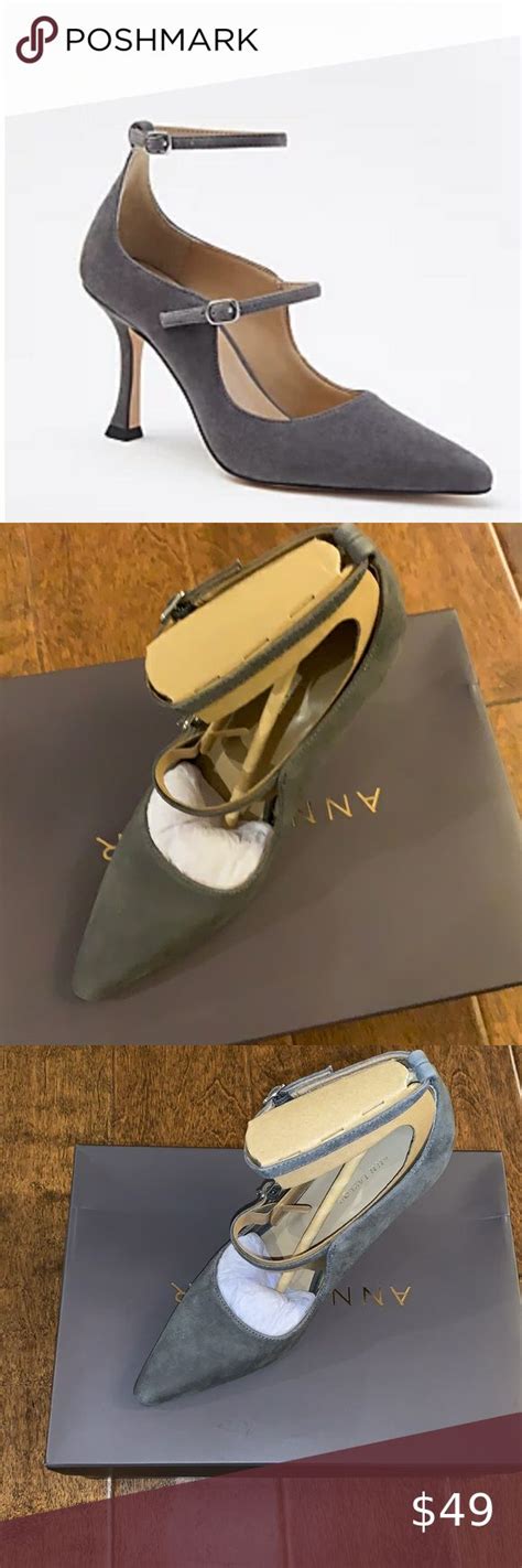 Ann Taylor Suede Strappy Mary Jane Pumps In Soft Steel Mary Jane