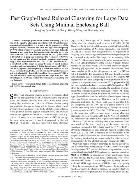 Pdf Fast Graph Based Relaxed Clustering For Large Data Sets Using Minimal Enclosing Ball