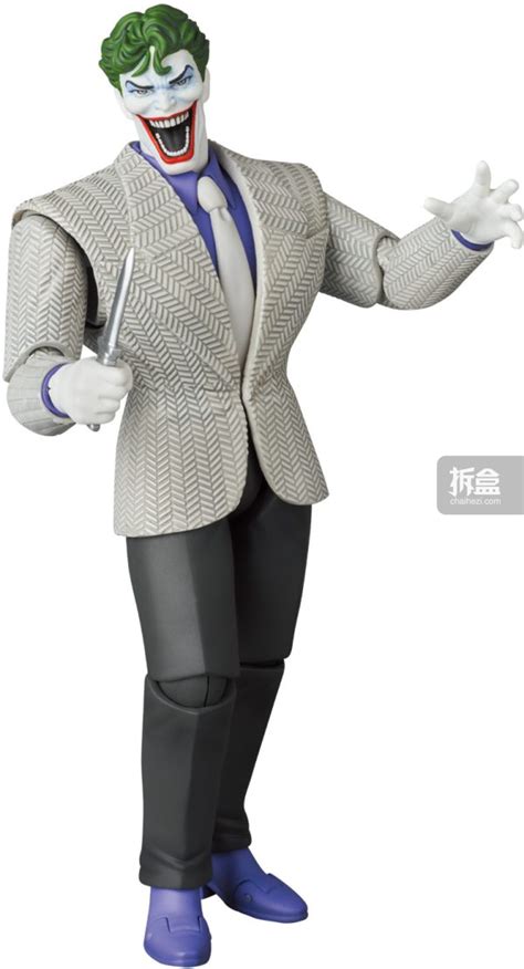 Mafex 漫画版 黑暗骑士归来 小丑 条纹西装版可动人偶 拆盒