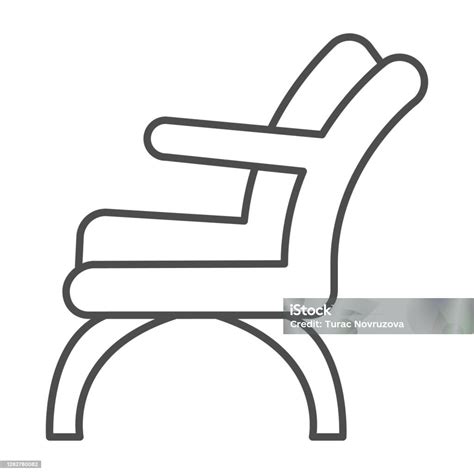 팔꿈치 나머지 얇은 라인 아이콘 가구 개념 흰색 배경에 이발사 의자 기호 모바일 개념과 웹 디자인을위한 윤곽 스타일 우아함 안락