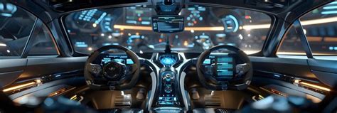 Futuristic Car Interior With Advanced Dashboard Premium AI Generated
