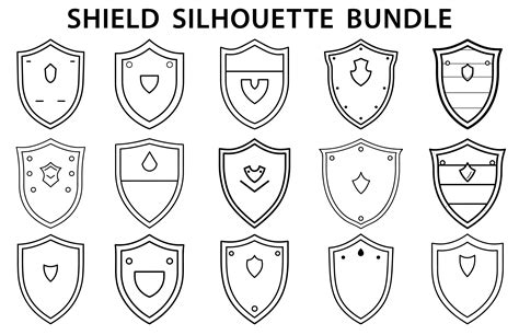 Shield Icon Outline Vector Svg Bundle Graphic By Designs River