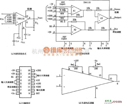 运算放大电路中的ina110构成的高速可编程增益放大器电路图 接线图网