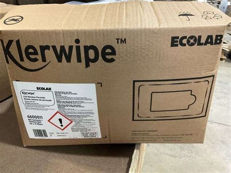 2 Boxes Ecolab Klerwipe Low Residual Peroxide Wipes 20 Packs Of 15