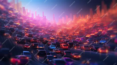 Premium Ai Image Ai Powered Traffic Congestion Management Solid Color Background