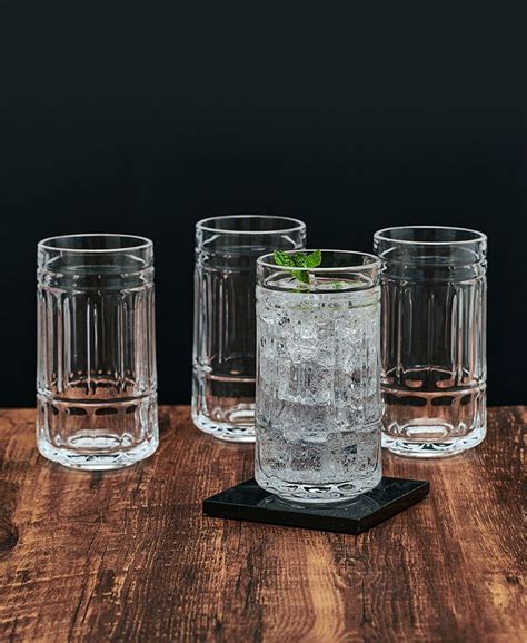 Mikasa Lawrence 12 Ounce Highball Drinking Glass 4 Piece Set Macys