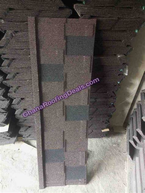 Eurotiles Coffee Brown And Black Shingle Stone Coated Roofing Sheet