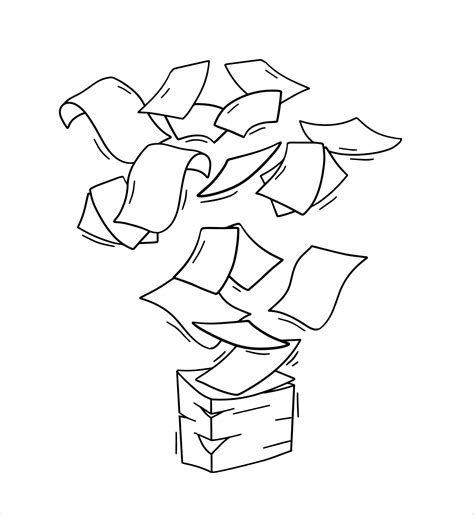 Stack Of Paper Cartoon