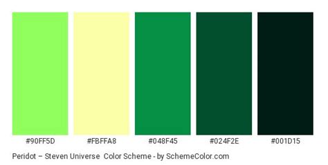 Peridot Steven Universe Color Scheme Green