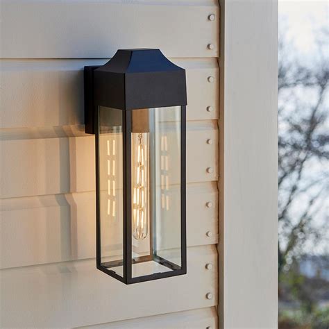 Modern Textured Black Rectangle Lantern Wall Light Stillorgan Decor