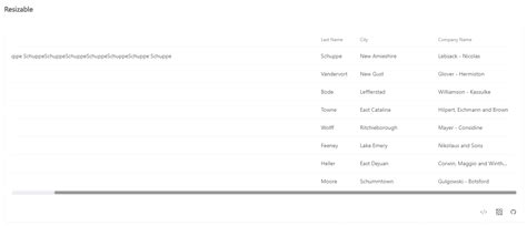 Resizing Table Columns Resizable Table Causes Broken Table