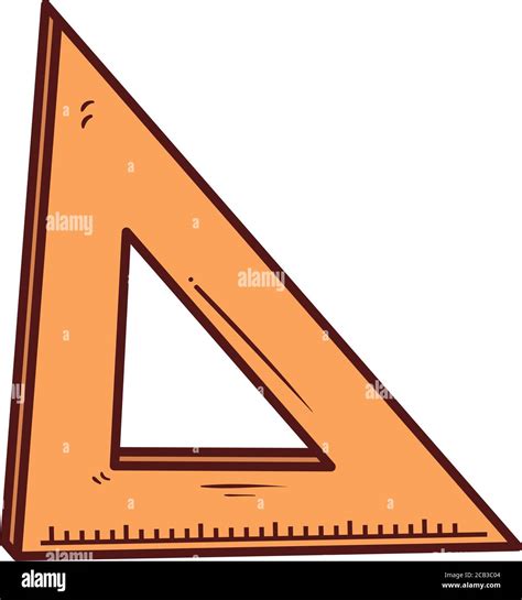 Triangle Ruler School Supply On White Background Stock Vector Image
