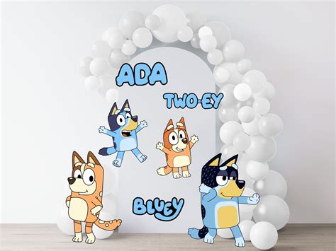 Personalized Large Bluey Props Standee Birthday Party Cutouts