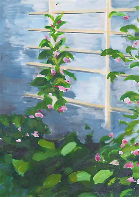 Ölgemälde auf Leinwand Pflanzen mit Blüten vom Künstler