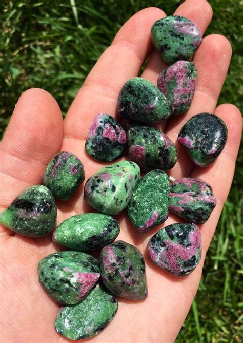 Etsy Ruby Zoisite Ruby In Zoisite Anyolite Ruby Zoisite Tumbled Stones Healing Crystals