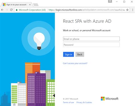 react with redux app with azure ad auth and core — starter