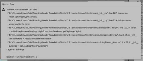 Dev Import Crashes Keyerror Buildings · Issue 187 · Vvoovv