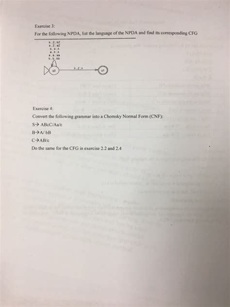 Solved Exercise For The Following NPDA List The Language Chegg Com