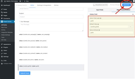 Fluent Forms UTM Tracking HandL UTM Grabber