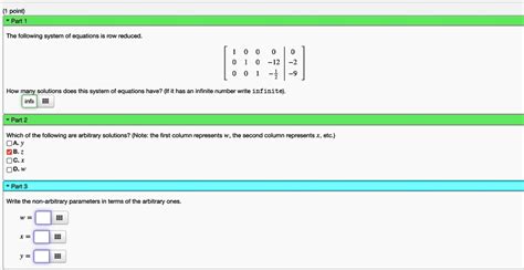 Write The Non Arbitrary Parameters In Terms Of The Arbitrary Ones