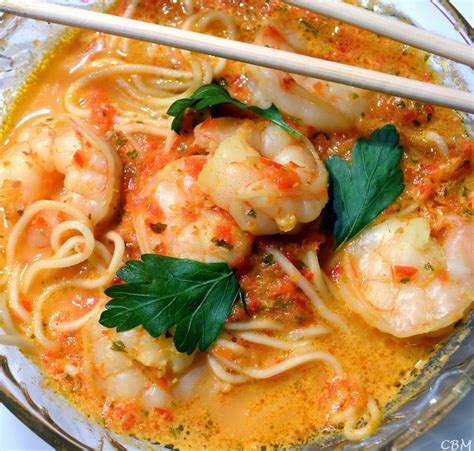 Dans La Cuisine De Blanc Manger Potage Laksa Aux Crevettes