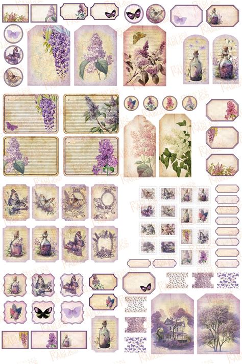 Lilac Energy Journal Kit Spring Junk Jurnal Pages And Ephemera Lilac