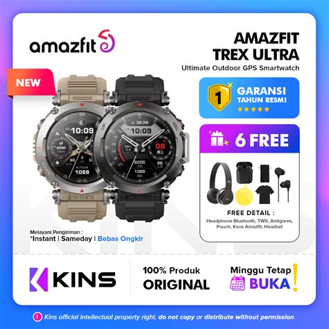 Jual Amazfit T Rex Ultra Smartwatch Amoled Gps Trex Ultra Garansi Resmi