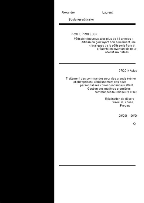 CV pâtissier exemples et guide complet monCVParfait