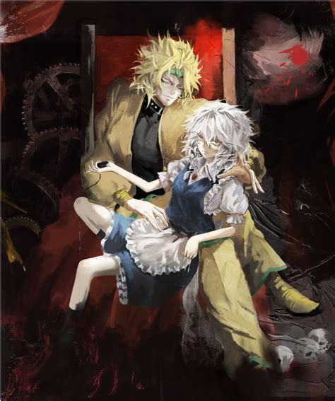 izayoi sakuya and dio brando touhou and 2 more drawn by kaguyakyou
